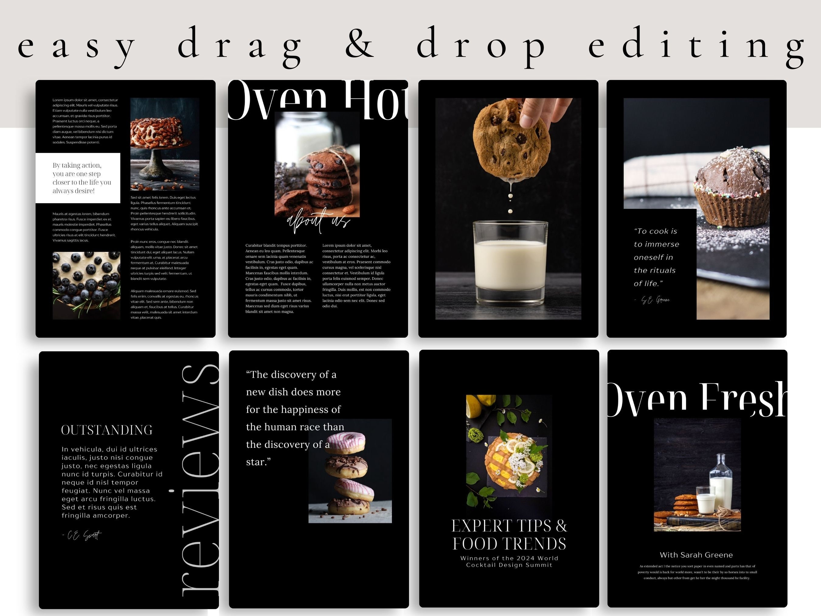 Contemporary Cookbook Template | Dark Food Photography | Modern ...