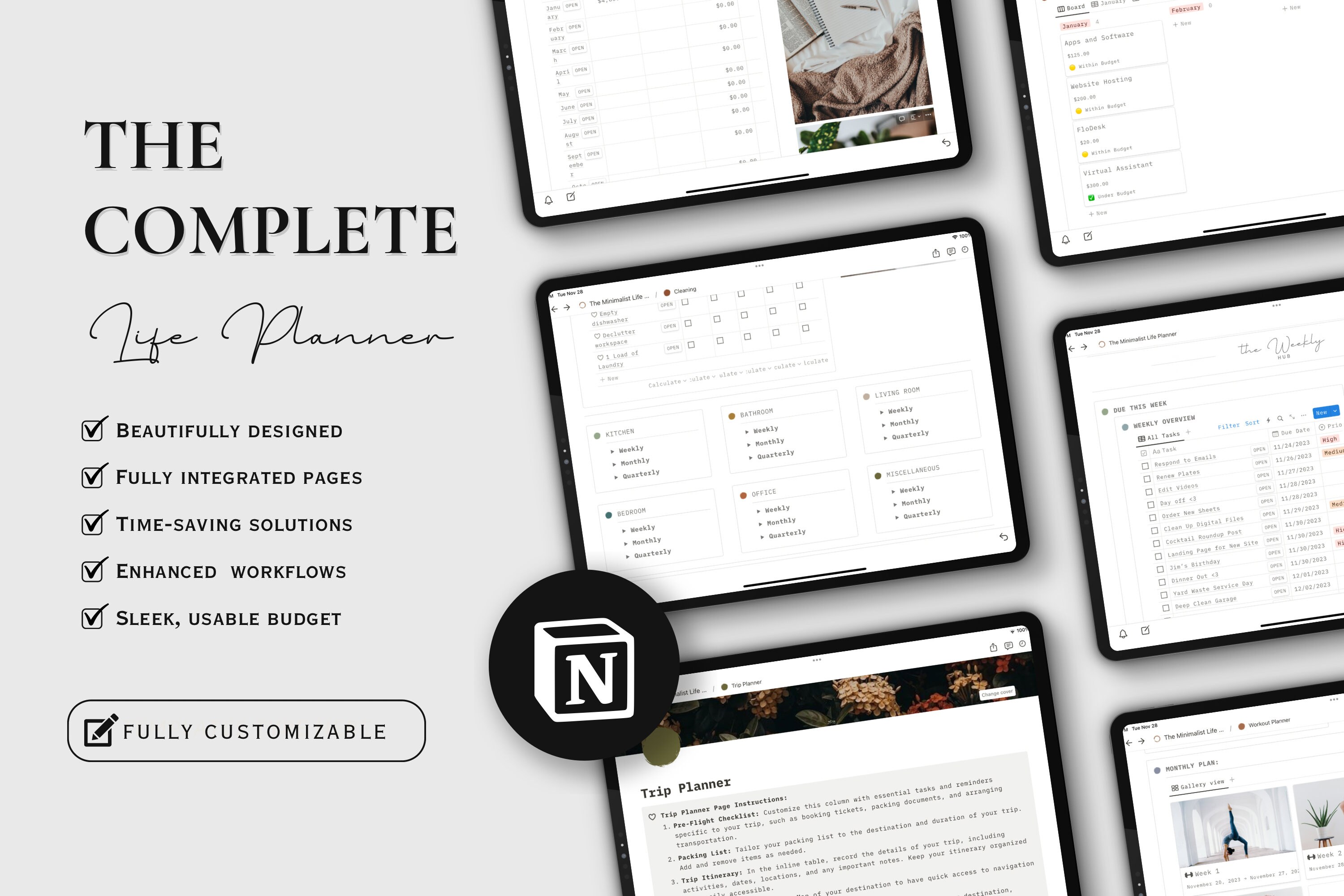 Minimal Notion Template Aesthetic Notion Personal Finance Habit Tracker ...