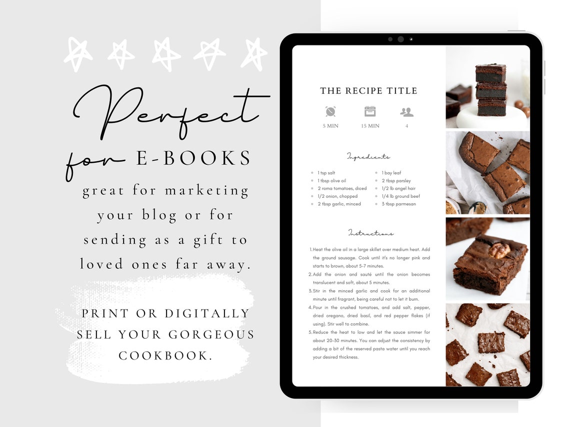 Editable Cookbook Template Canva Cook Book Family Recipes Cook Book Template PDF Cookbook Recipe ...