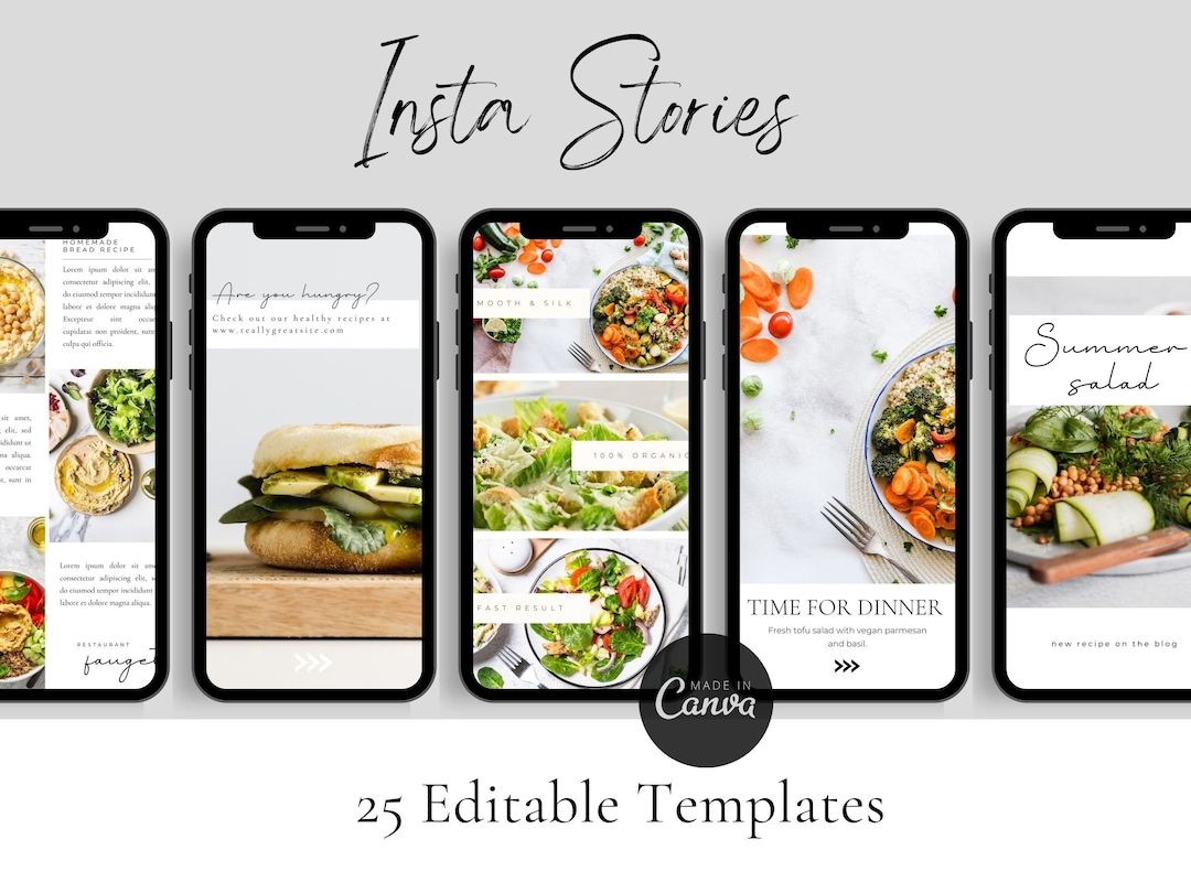 Food Insta Stories | Food Blogger Instagram Story Templates | Canva ...