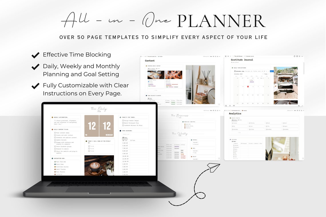 Notion Content Calendar | All in One Notion Content Planner Template ...
