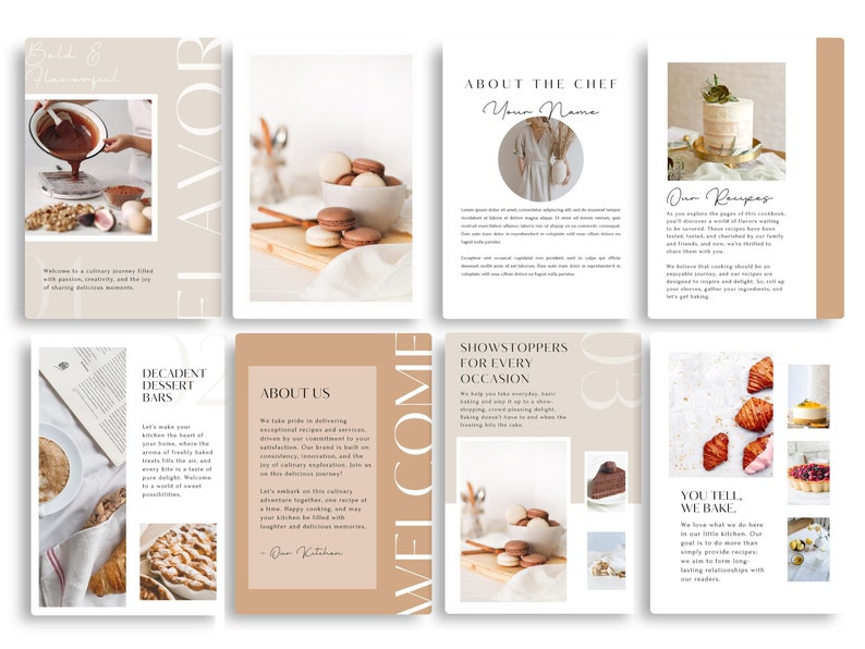 Colorful Cookbook Template | Editable Cookbook PDF Template | Food ...