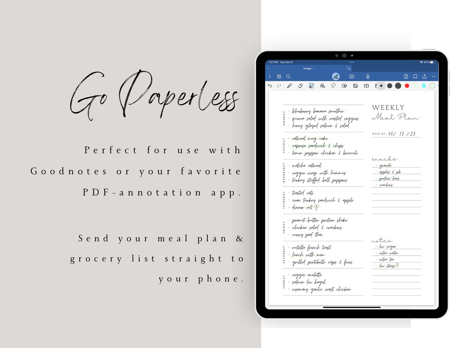 Minimalist Meal Planner | Printable Weekly Meal Planner | Simple ...