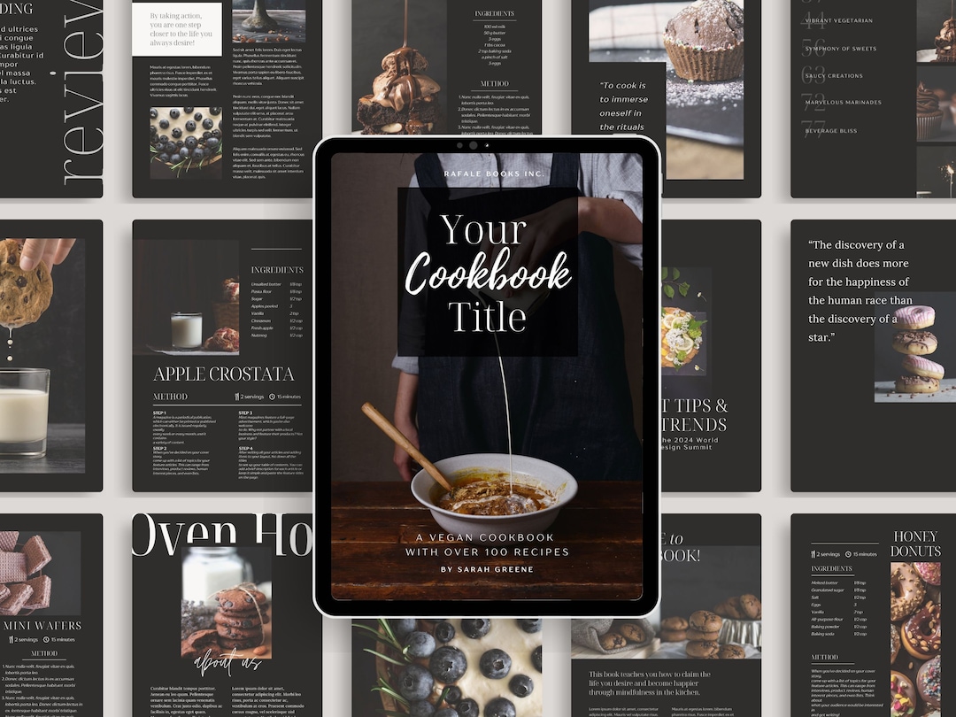 Contemporary Cookbook Template | Dark Food Photography | Modern ...