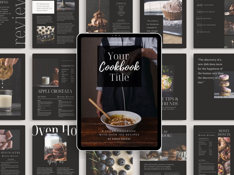Contemporary Cookbook Template | Dark Food Photography | Modern ...