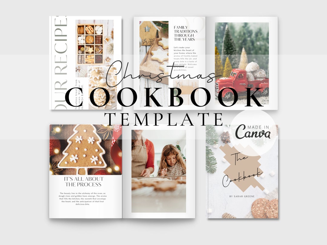 Christmas Cookbook Template | Editable Family Recipes Cookbook ...