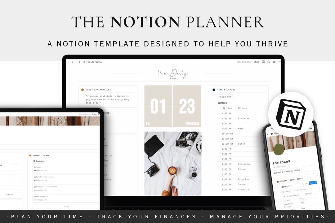 Daily Notion Planner Template | ADHD Notion Dashboard | Notion Habit ...