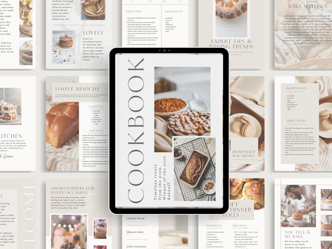 Neutral Cookbook | Canva Cookbook Template | Natural Tones | Canva ...