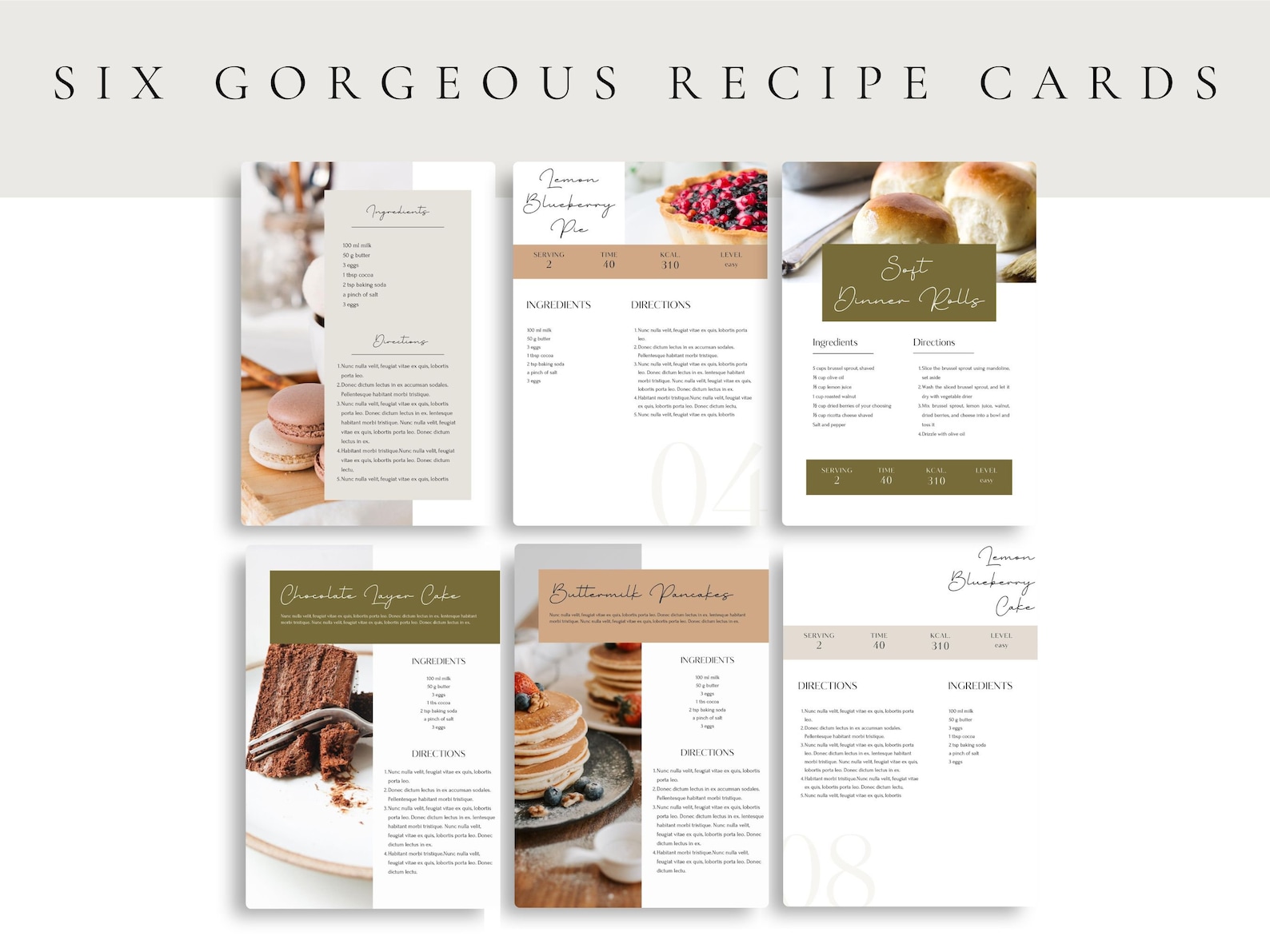Colorful Cookbook Template | Editable Cookbook PDF Template | Food ...