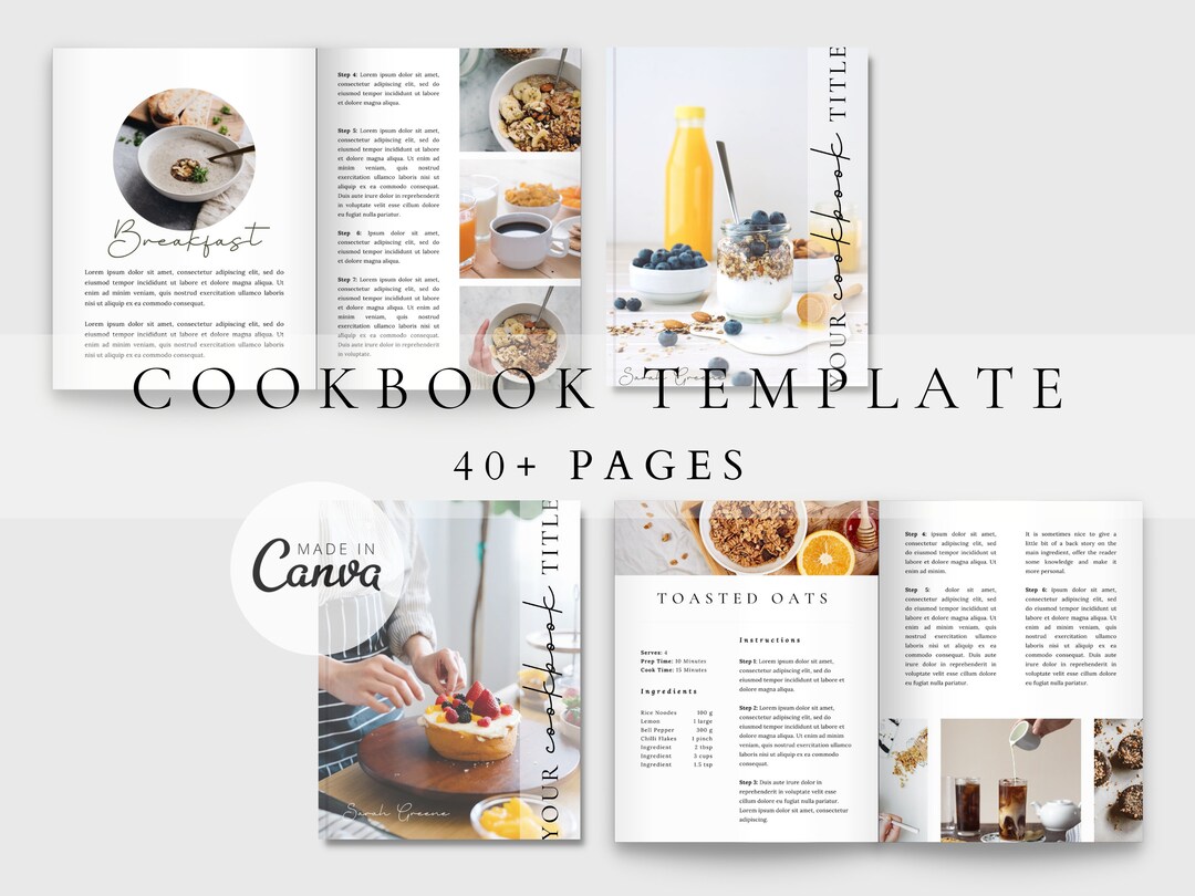 Olive Green Editable Recipe Book Cookbook Template | Cook Book | Recipe ...