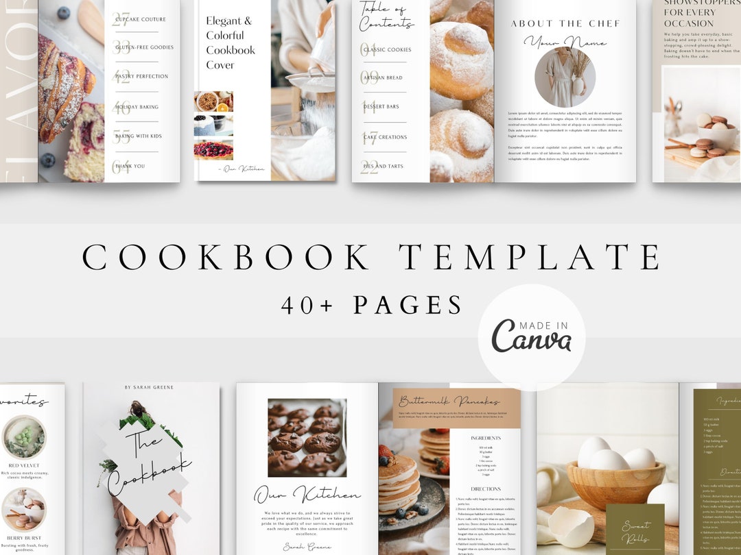 Cozy Cookbook Template | Warm Earth Tones Canva Cook Book Template ...