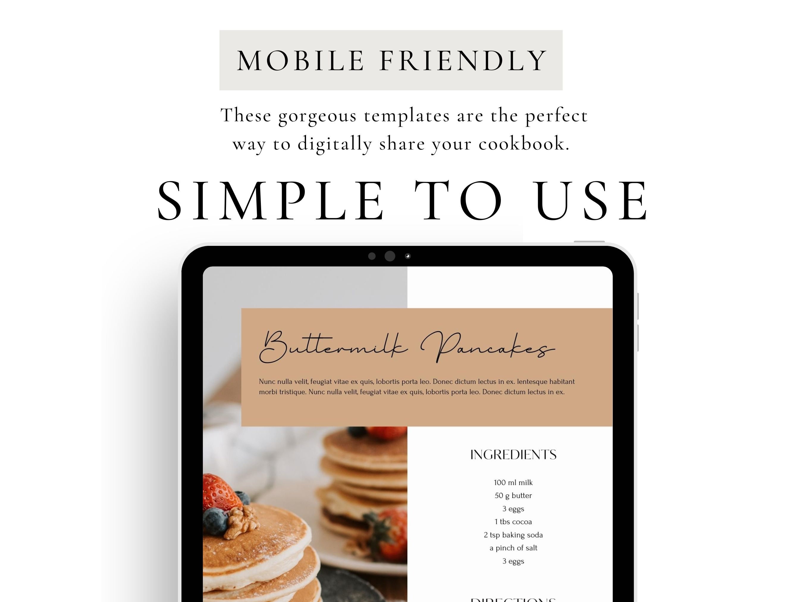 Colorful Cookbook Template Editable Cookbook Pdf Template Food Blogger Email Marketing