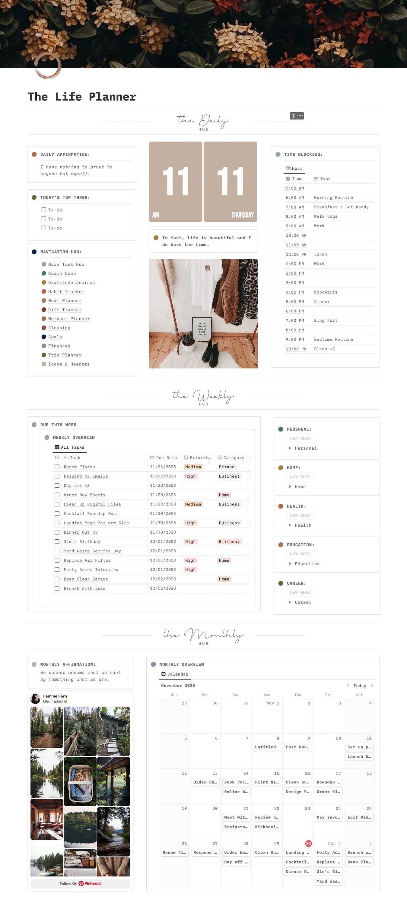 Minimal Notion Template Aesthetic Notion Personal Finance Habit Tracker ADHD Planner Cute Notion ...
