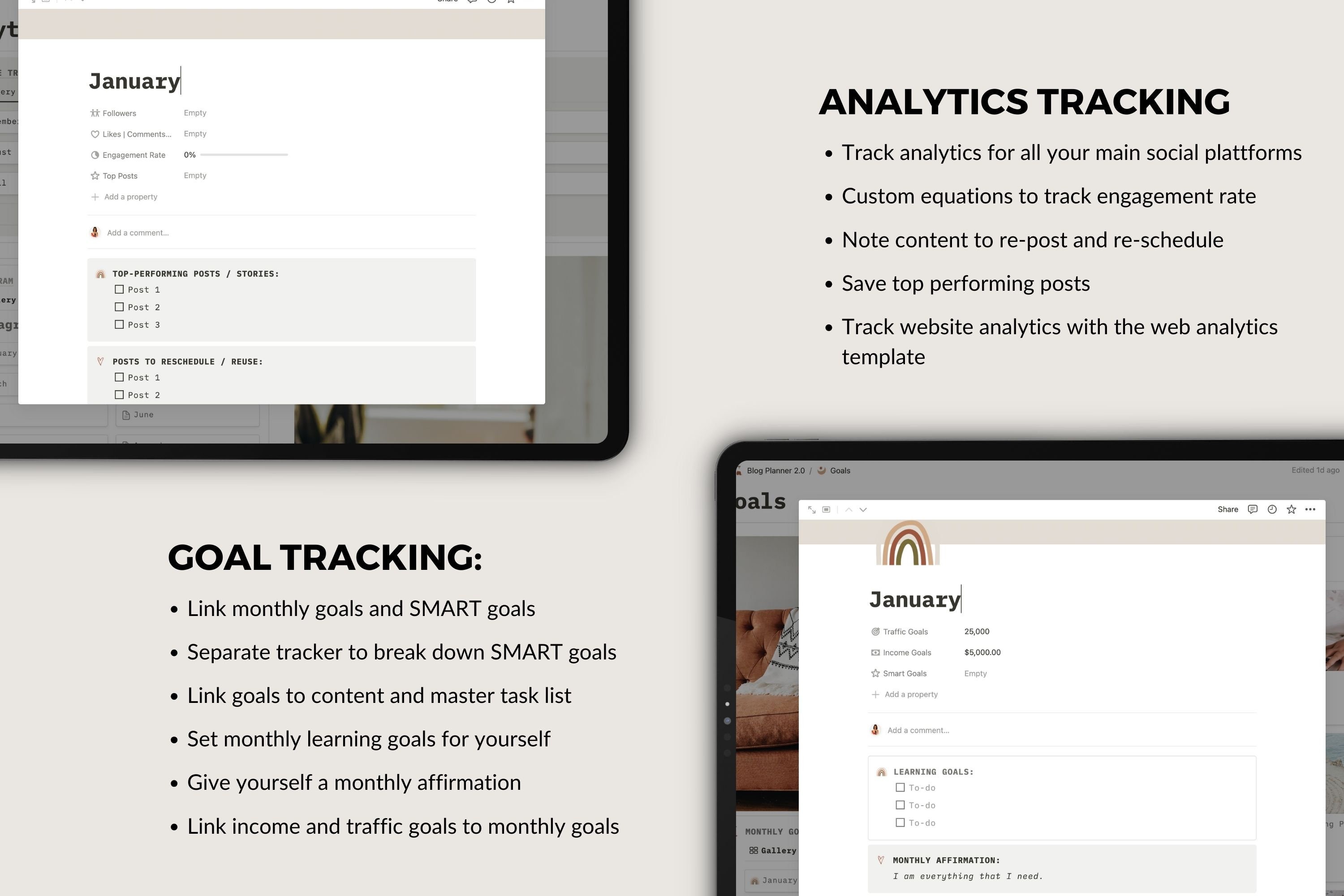 Blogger Notion Dashboard Notion Template Aesthetic Content Creation Notion Template Notion ...