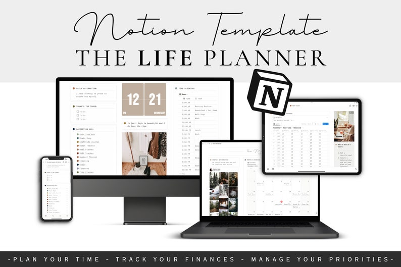 Digital Adhd Notion Planner Dashboard Notion Zen Notion Adhd Notion Habit Tracker Notion Budget