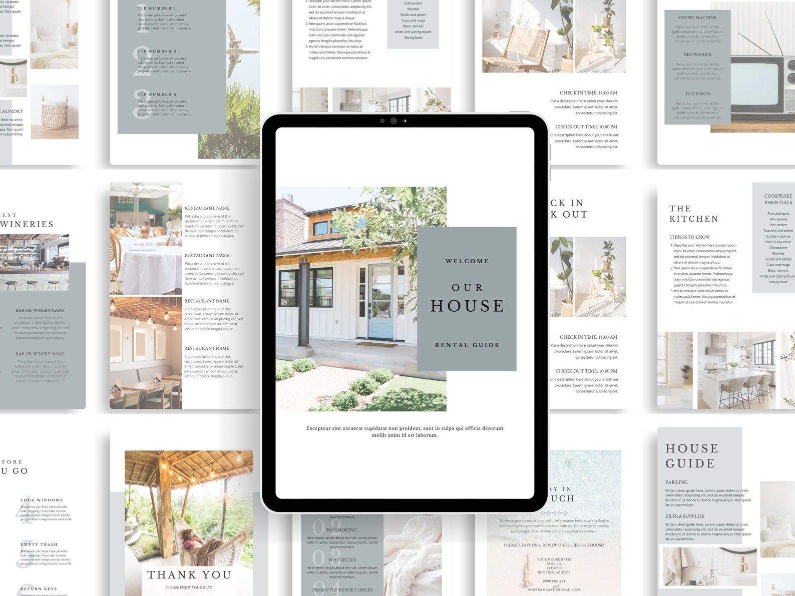 Airbnb Guidebook Template | Welcome Book | House Rules Book | Short ...