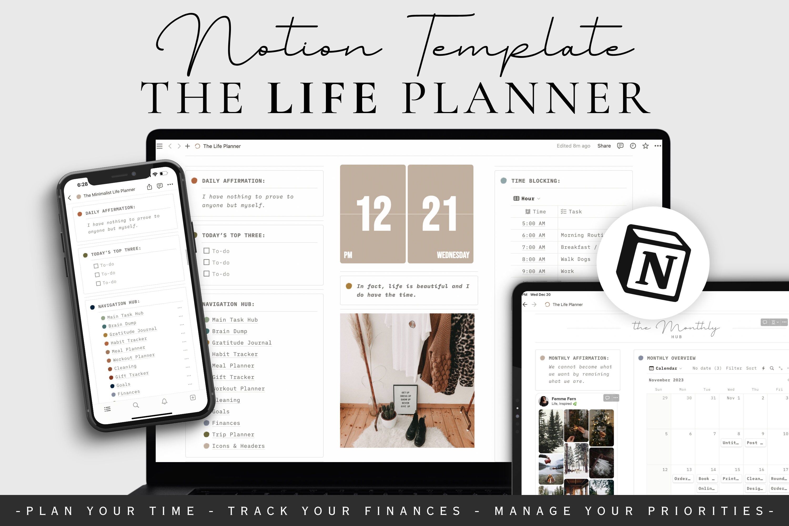 Minimal Notion Template Aesthetic Notion Personal Finance Habit Tracker ...