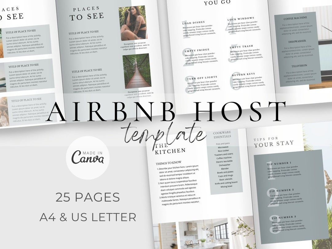 Airbnb Guidebook Template | Welcome Book | House Rules Book | Short ...
