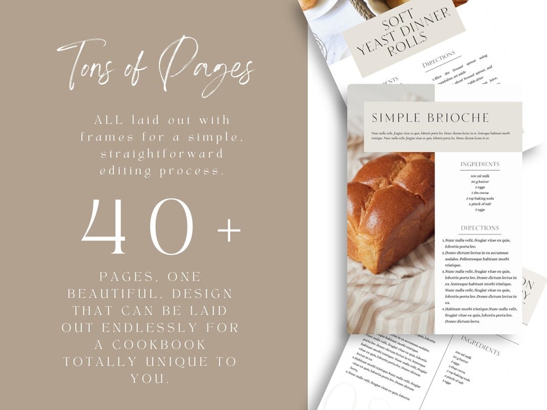 Neutral Cookbook | Canva Cookbook Template | Natural Tones | Canva ...