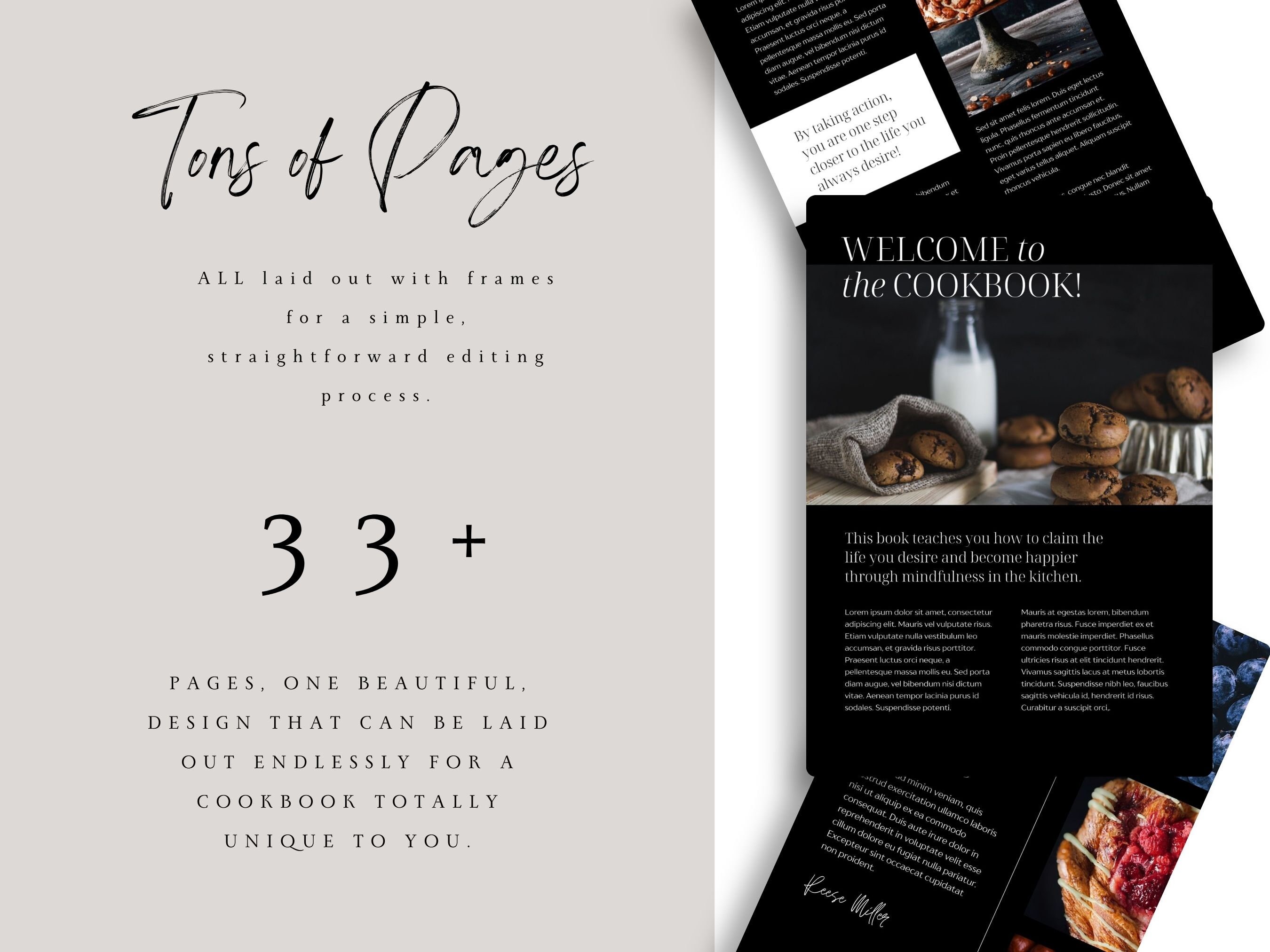 Contemporary Cookbook Template | Dark Food Photography | Modern ...
