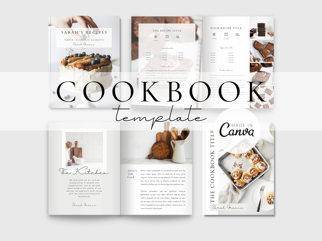 Cookbook Template for Canva | Editable Cookbook Pages | Family Recipes ...