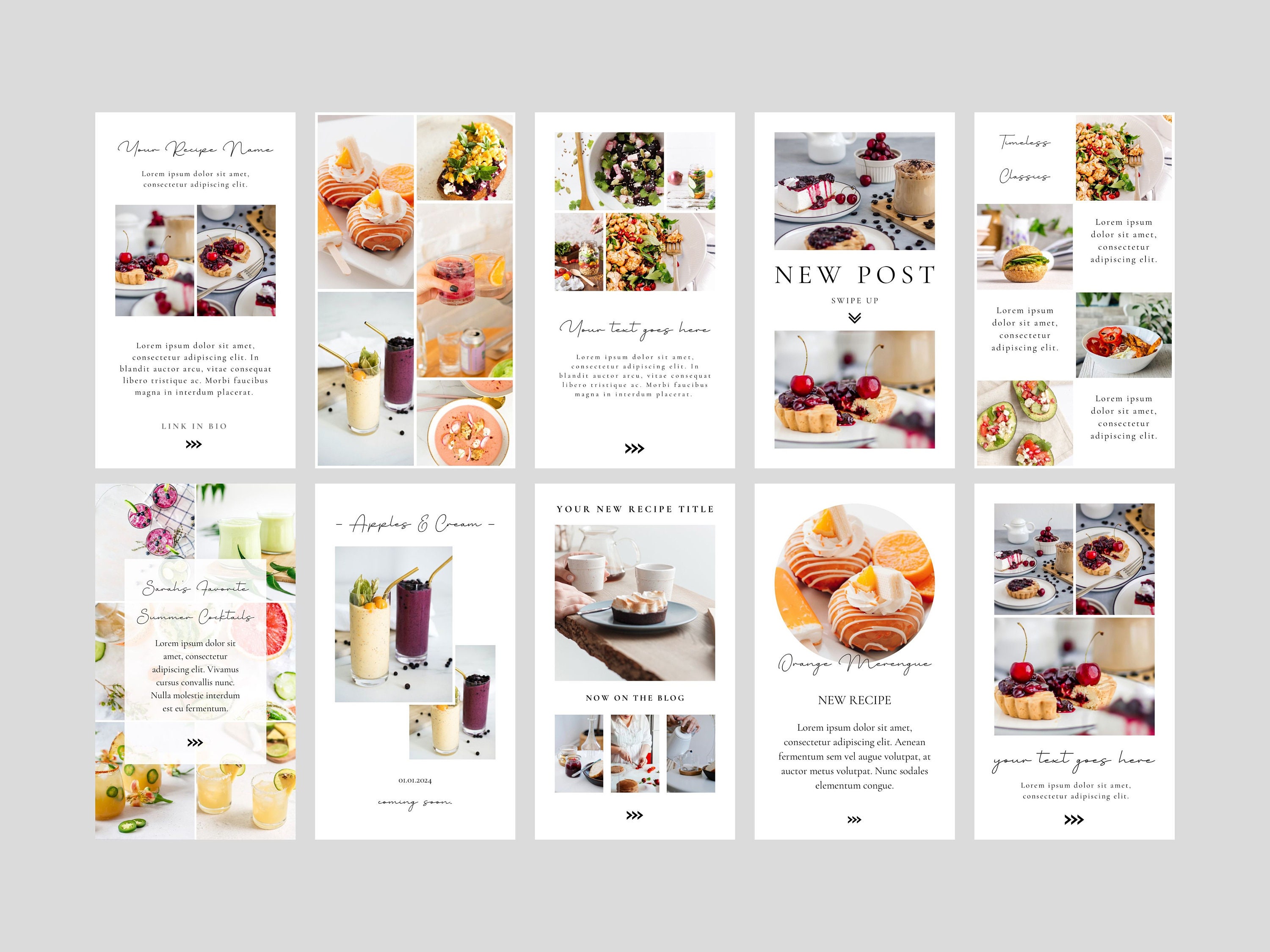 Food Blogger Insta Templates | Food Insta Stories | Canva Food Insta ...