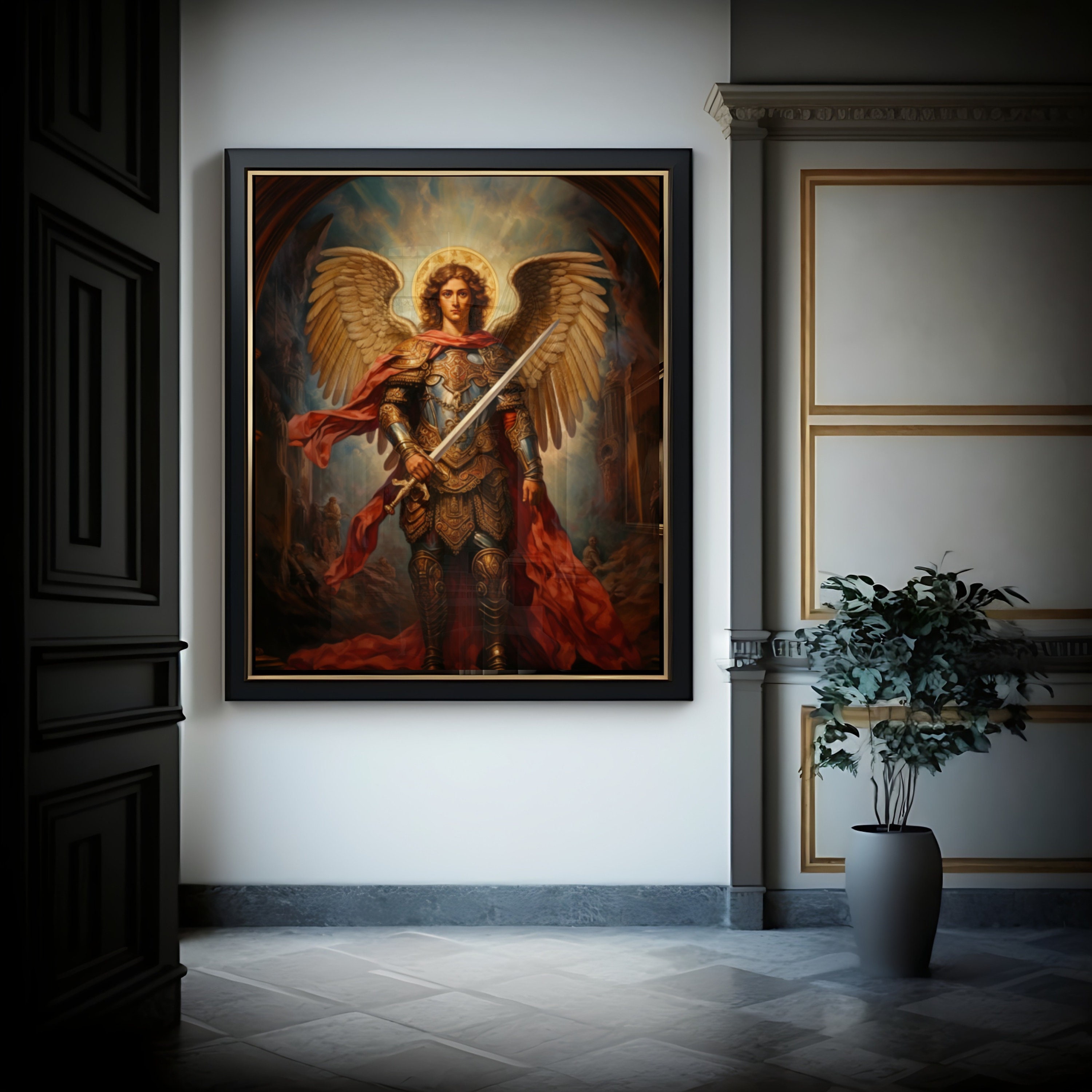 Antique Archangel Painting, Catholic Art Print, Traditional Catholic ...