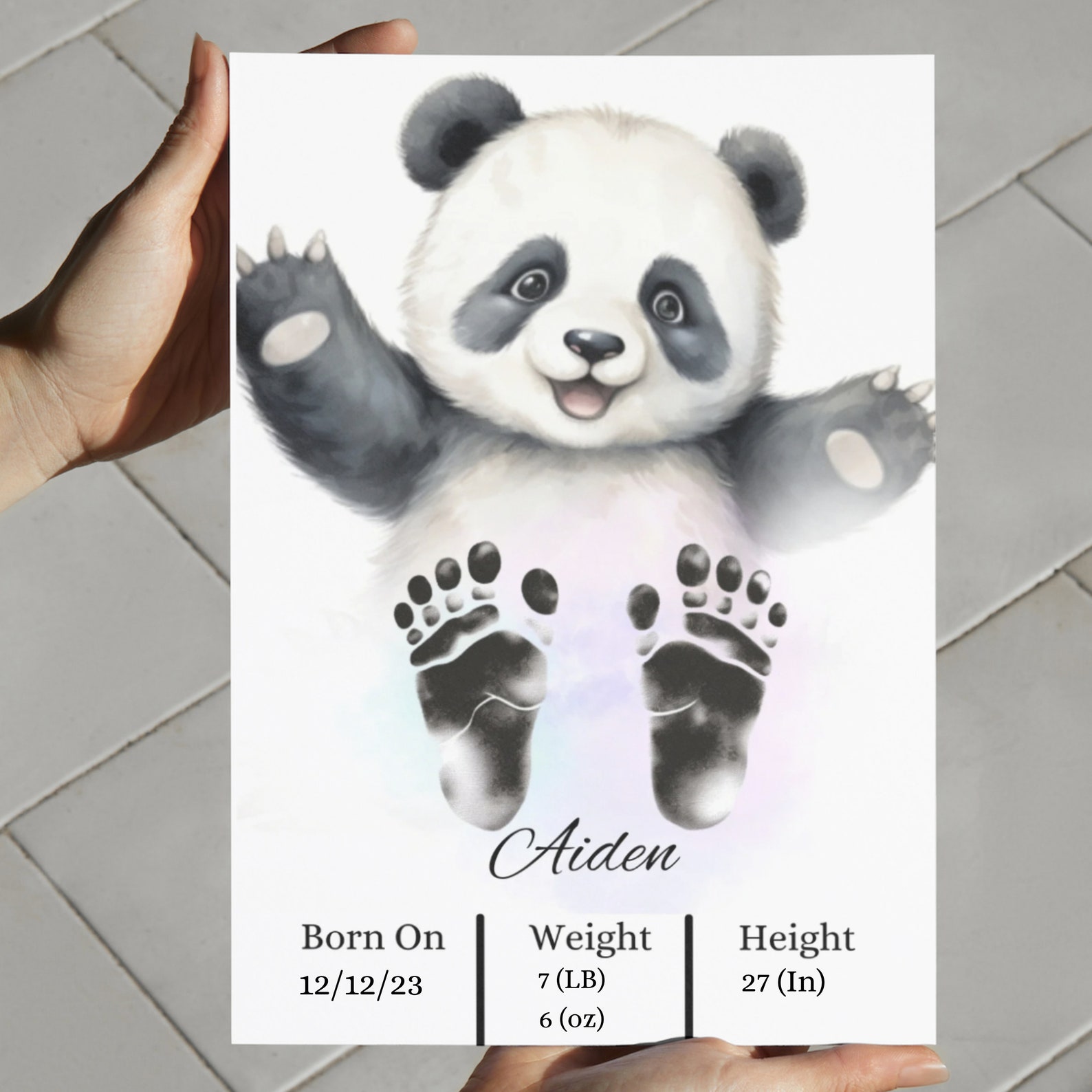 Personalized Baby Gift, Footprint Set, Diy Kit Nursery Animals ...