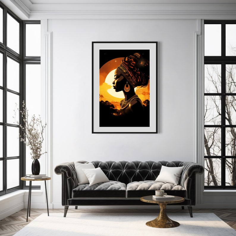 African Woman Portrait Above Bed Wall Art Print Afro Art - Etsy