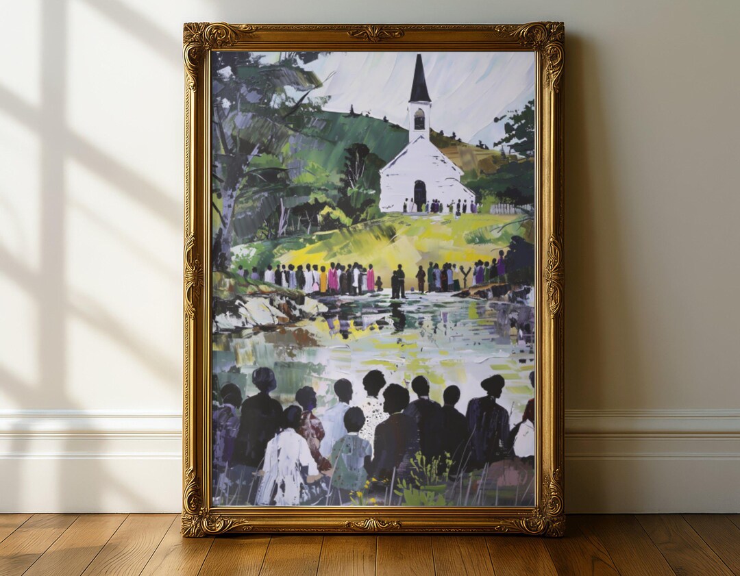 Baptism Art, African American Wall Art, Black Church Art, Spiritual ...