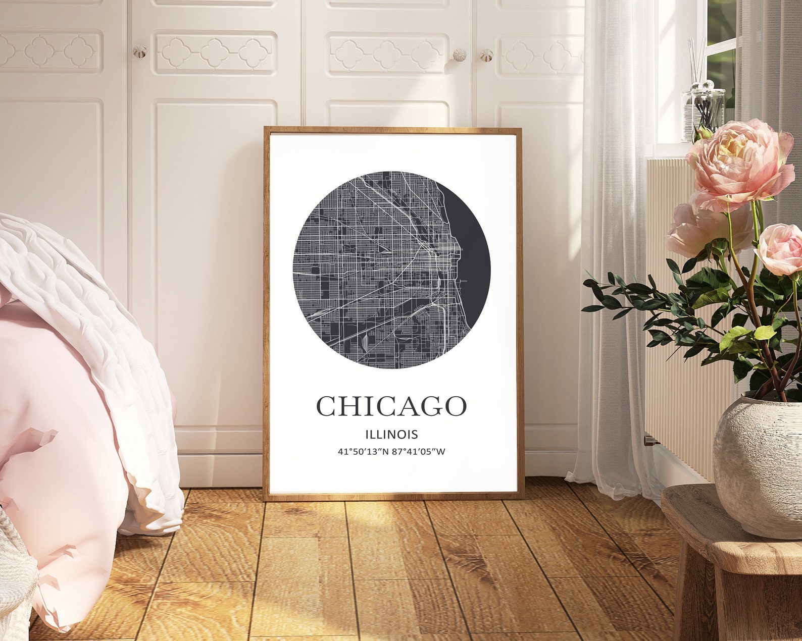 Map of Chicago, Chicago Map, Chicago Poster, Chicago Art, Modern ...
