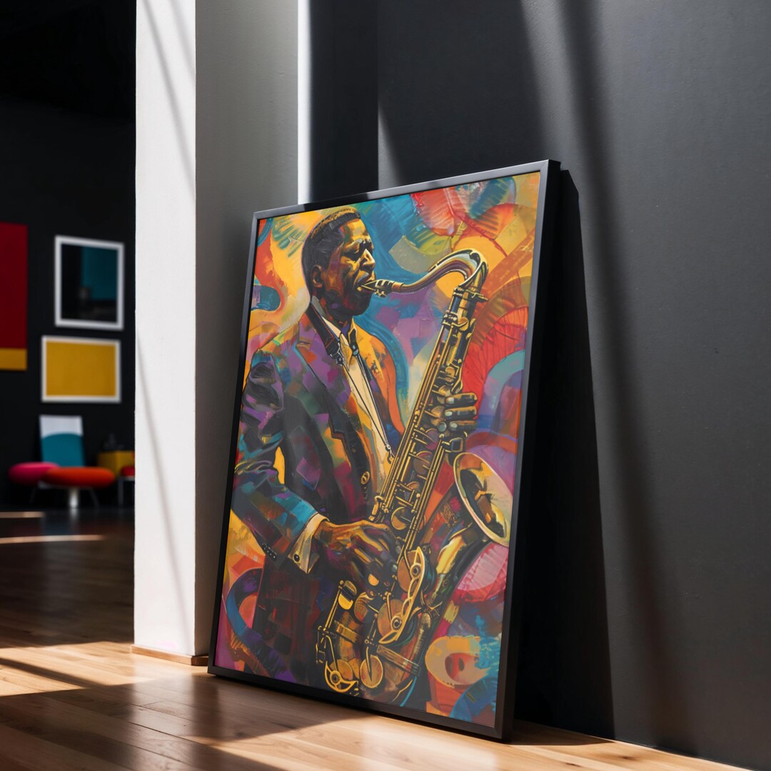 Abstract Jazz Wall Art, Saxophone Wall Art, African American Art, Black ...