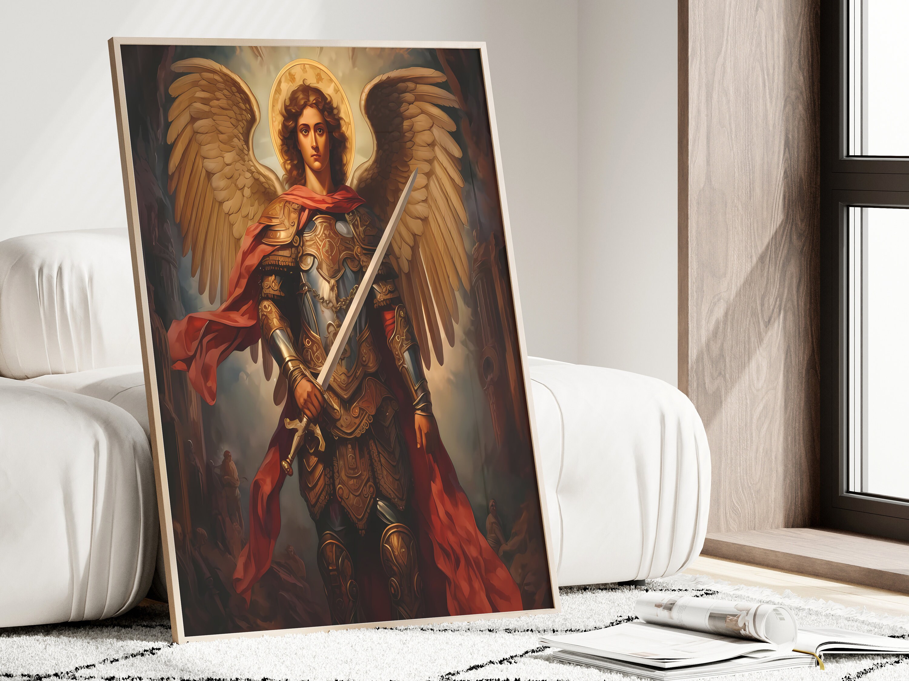Antique Archangel Painting, Catholic Art Print, Traditional Catholic ...