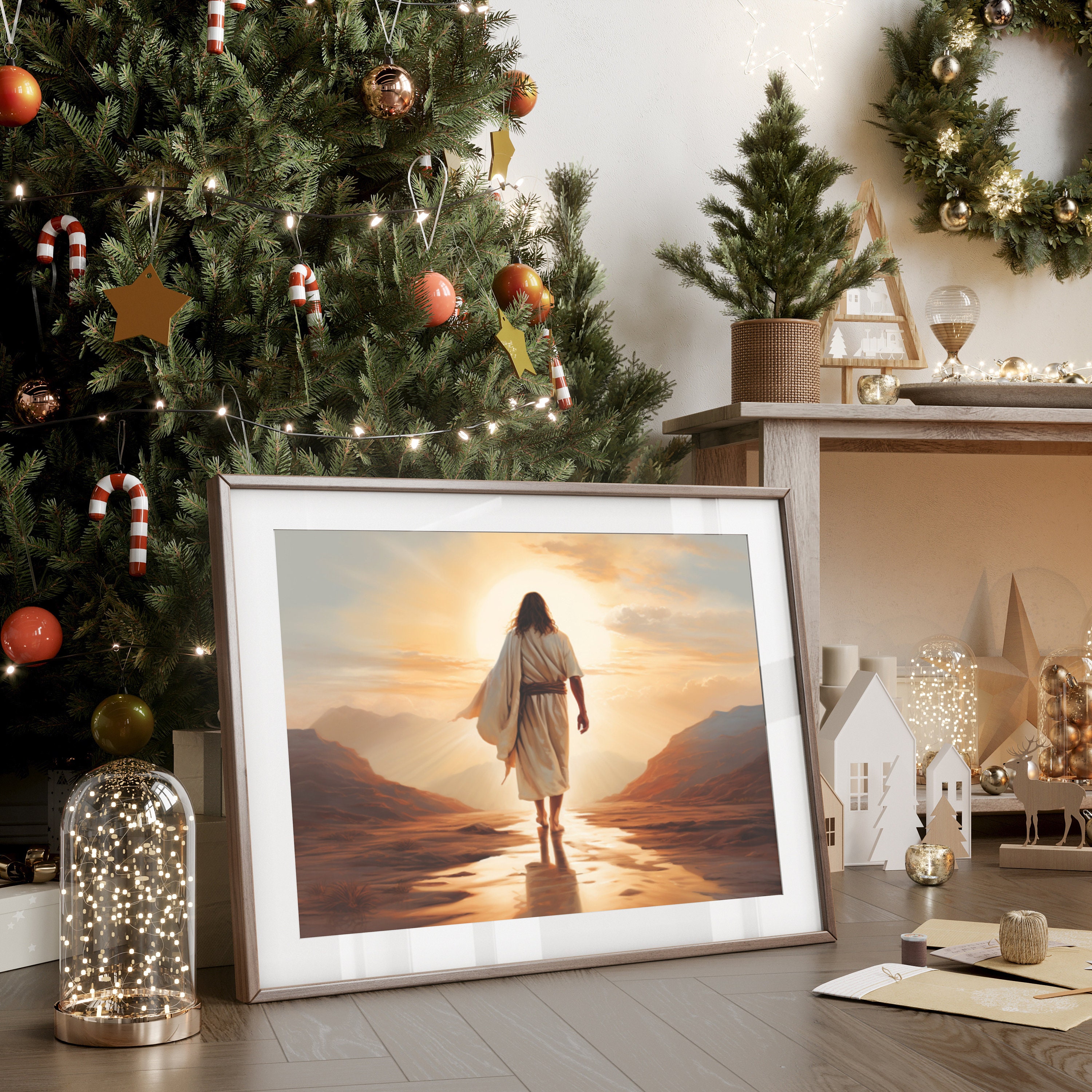 Follow Me Jesus, Jesus Walking Art, the Journey Home Bible Art, Modern ...