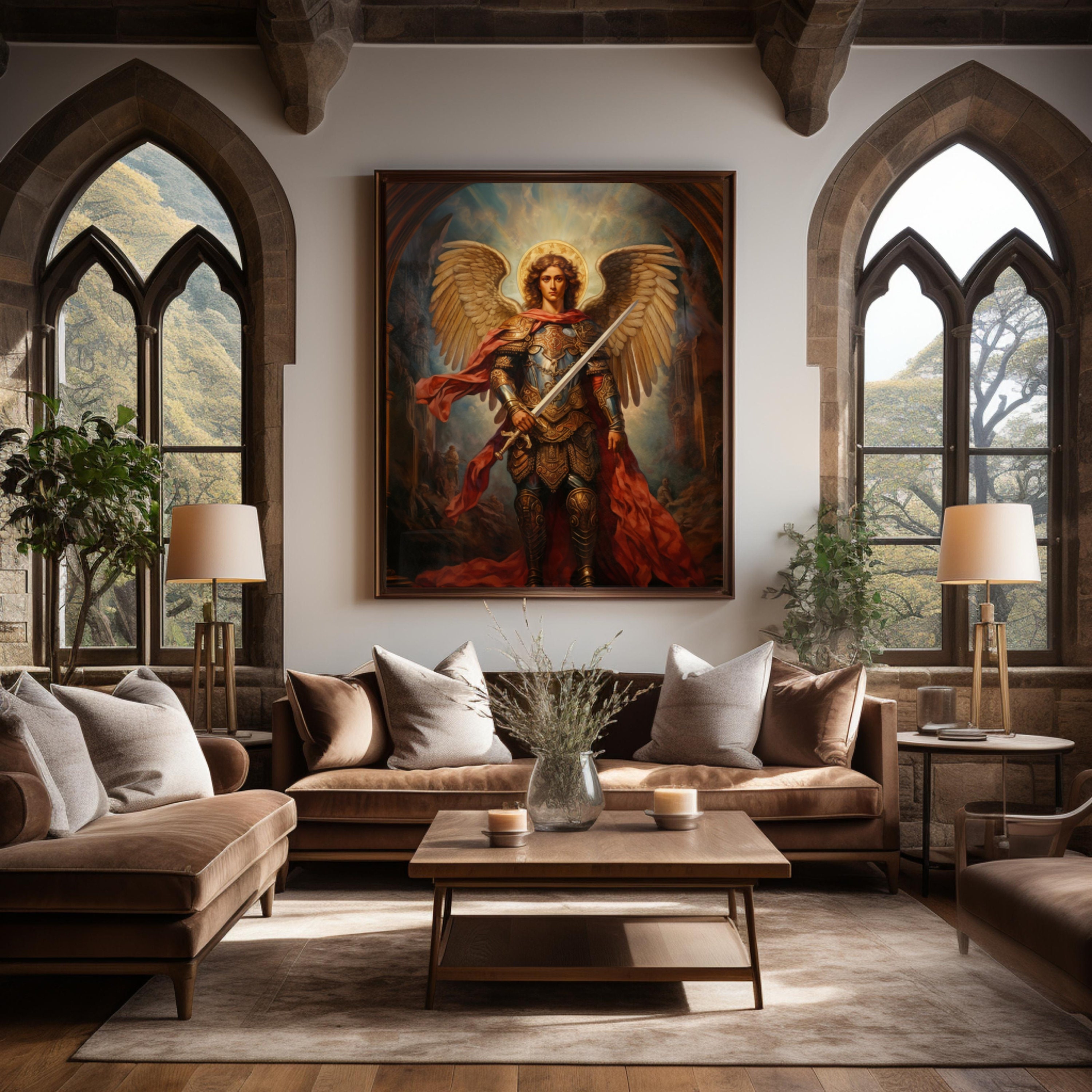 Antique Archangel Painting, Catholic Art Print, Traditional Catholic ...