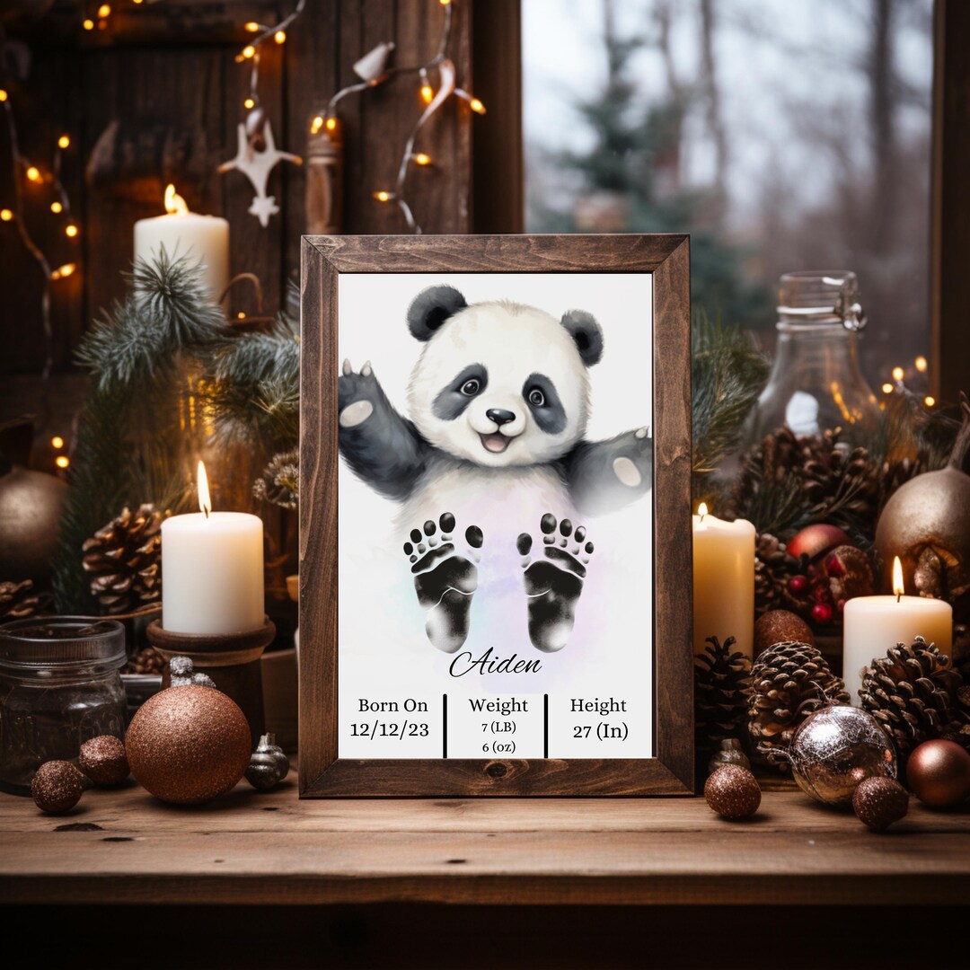 Personalized Baby Gift, Footprint Set, Diy Kit Nursery Animals ...