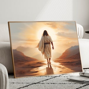 Follow Me Jesus, Jesus Walking Art, the Journey Home Bible Art, Modern ...