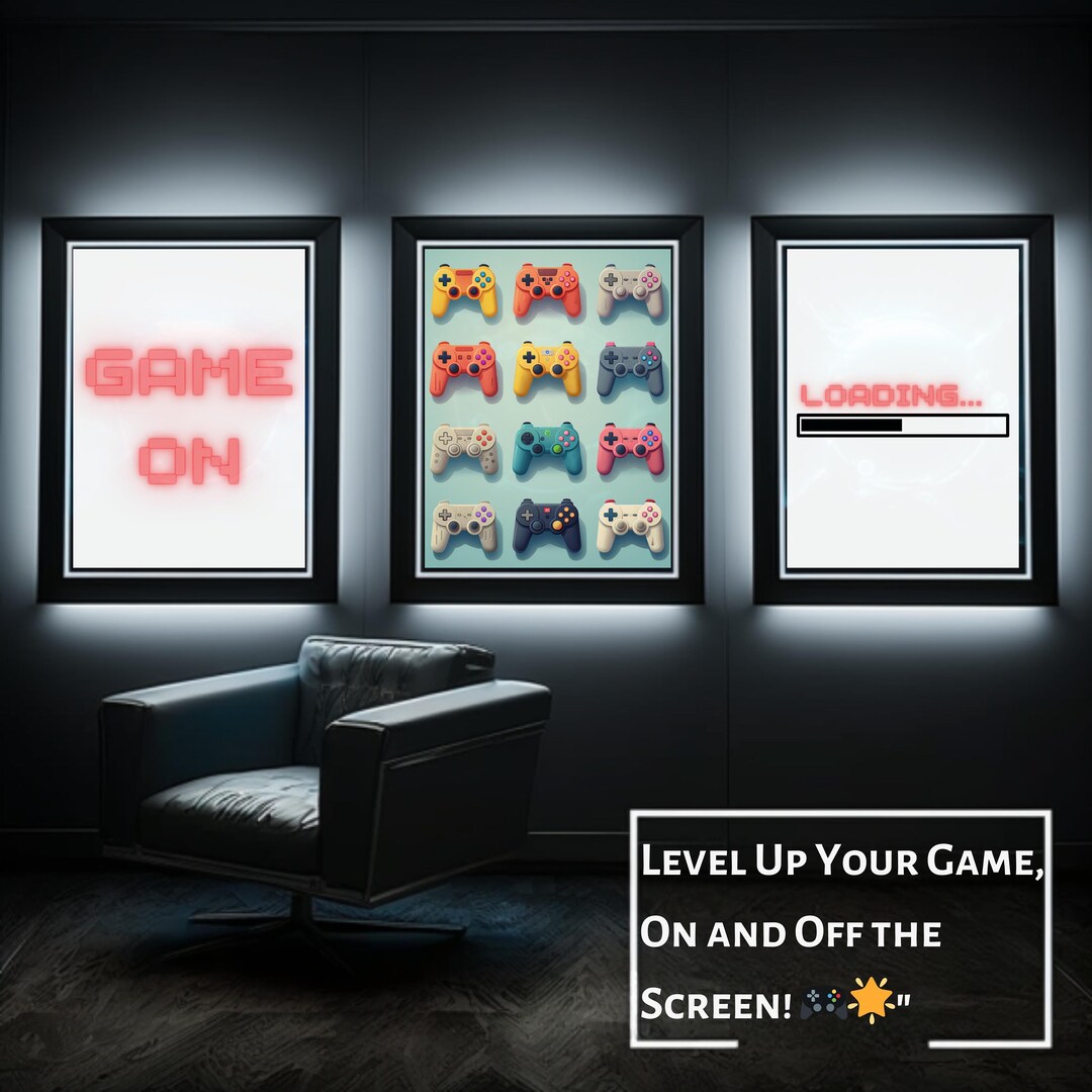 Gaming Print Gaming Room Decor Gaming Poster Set of 3 Video - Etsy