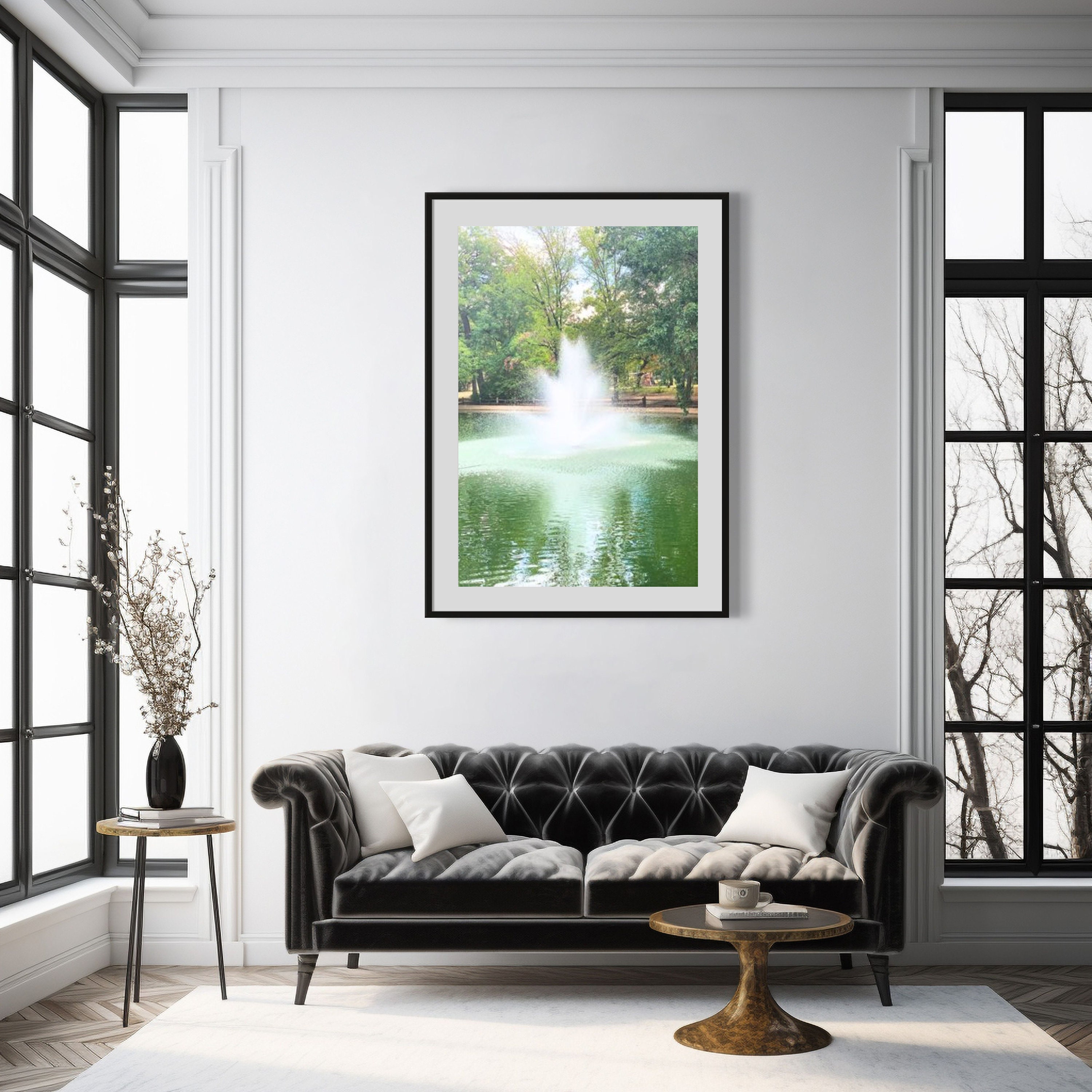 Fountain Wall Print Nature Wall Art Flower Art Print River - Etsy