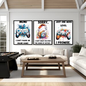 Gaming Print, Gaming Poster Set, Gaming Wall Art, Gaming Room Decor ...
