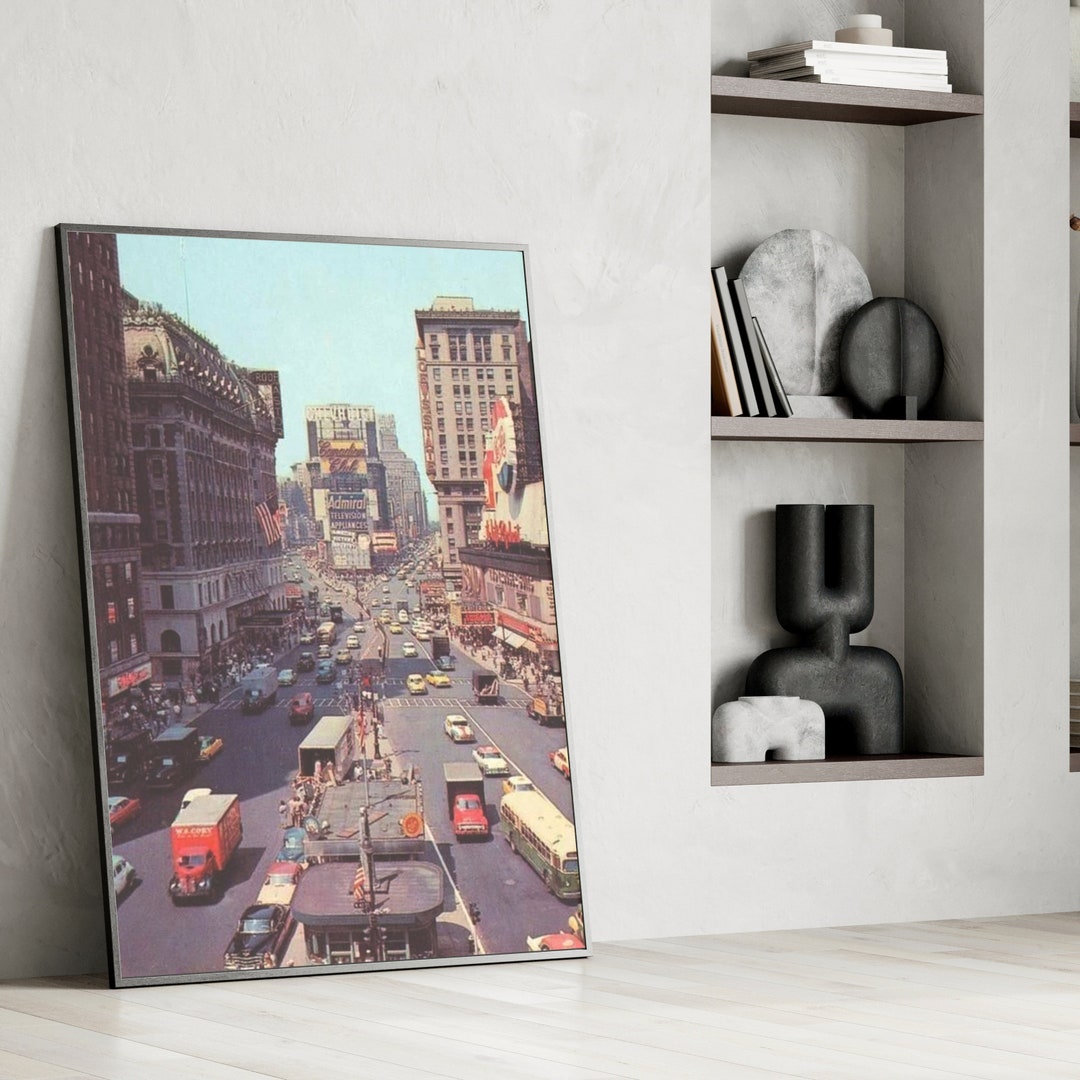 Vintage New York City Wall Art, 1950s Manhattan Print, New York Print ...