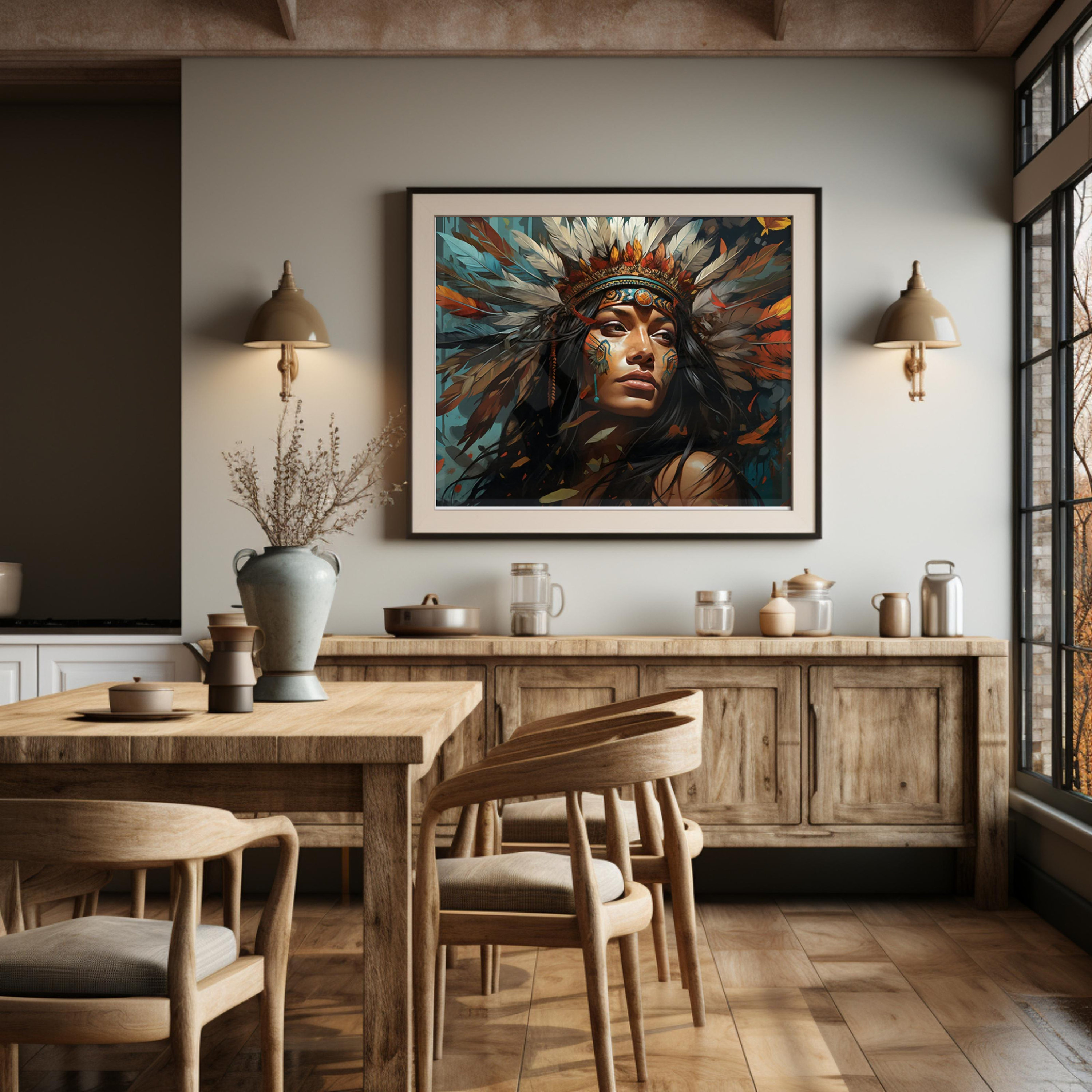 American Indian Art, Native American Poster/native American Wall Art ...