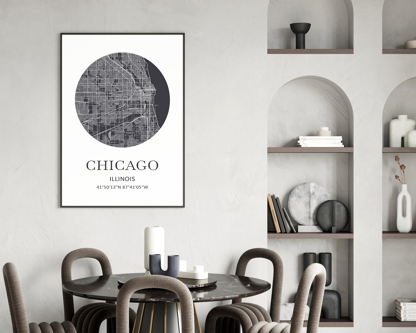 Map of Chicago, Chicago Map, Chicago Poster, Chicago Art, Modern ...