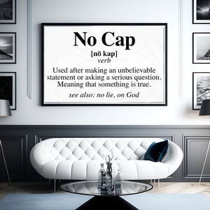 No Cap Wall Art, Pop Culture Wall Art, Hip Hop Wall Decor, Man Cave ...