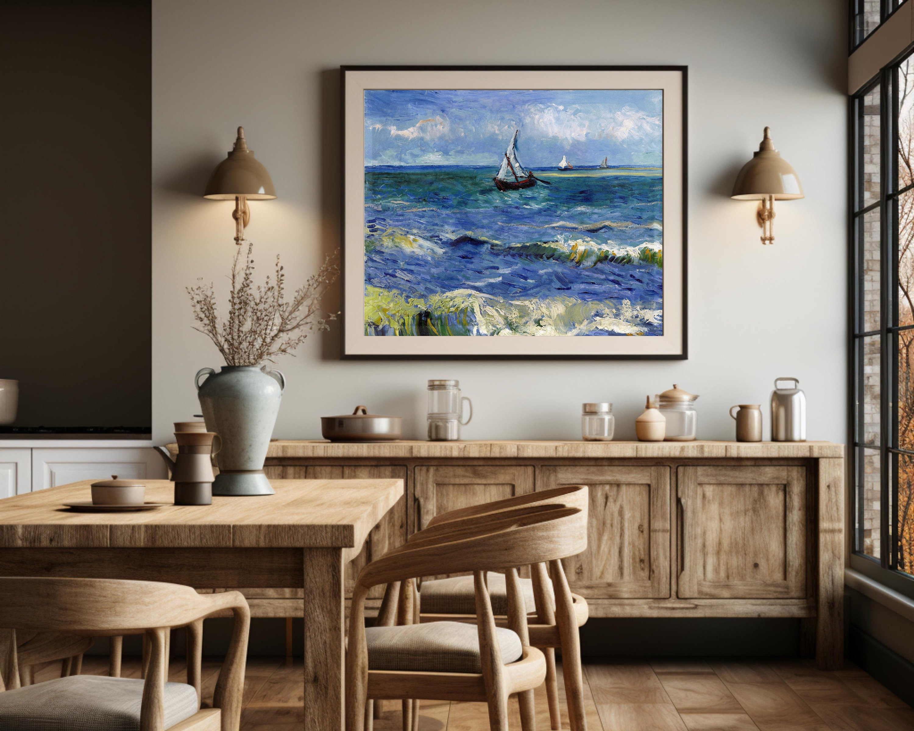 Vincent Van Gogh, Fishing Boats at Saintes Maries De La Mer, Seascape ...