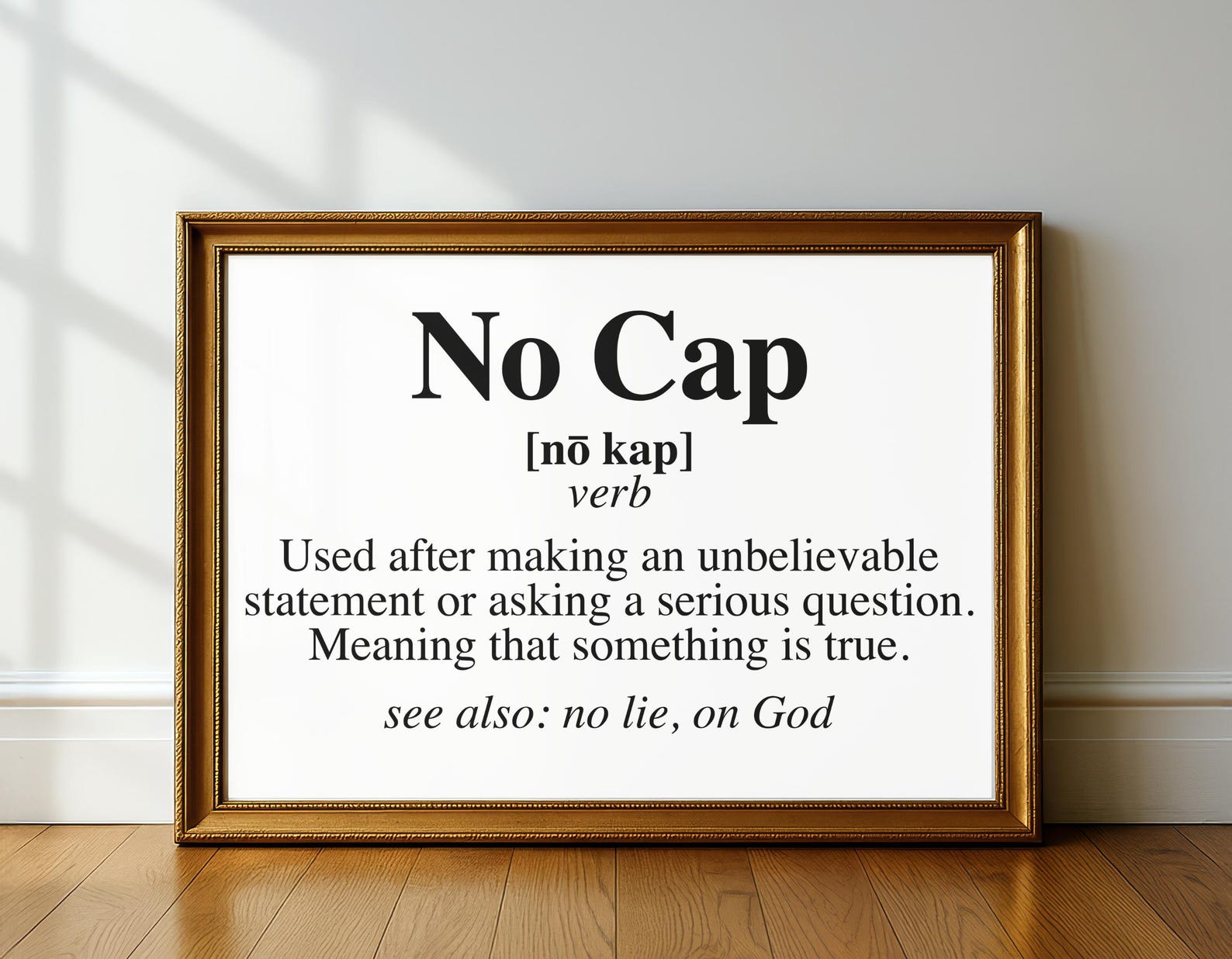 No Cap Wall Art, Pop Culture Wall Art, Hip Hop Wall Decor, Man Cave ...