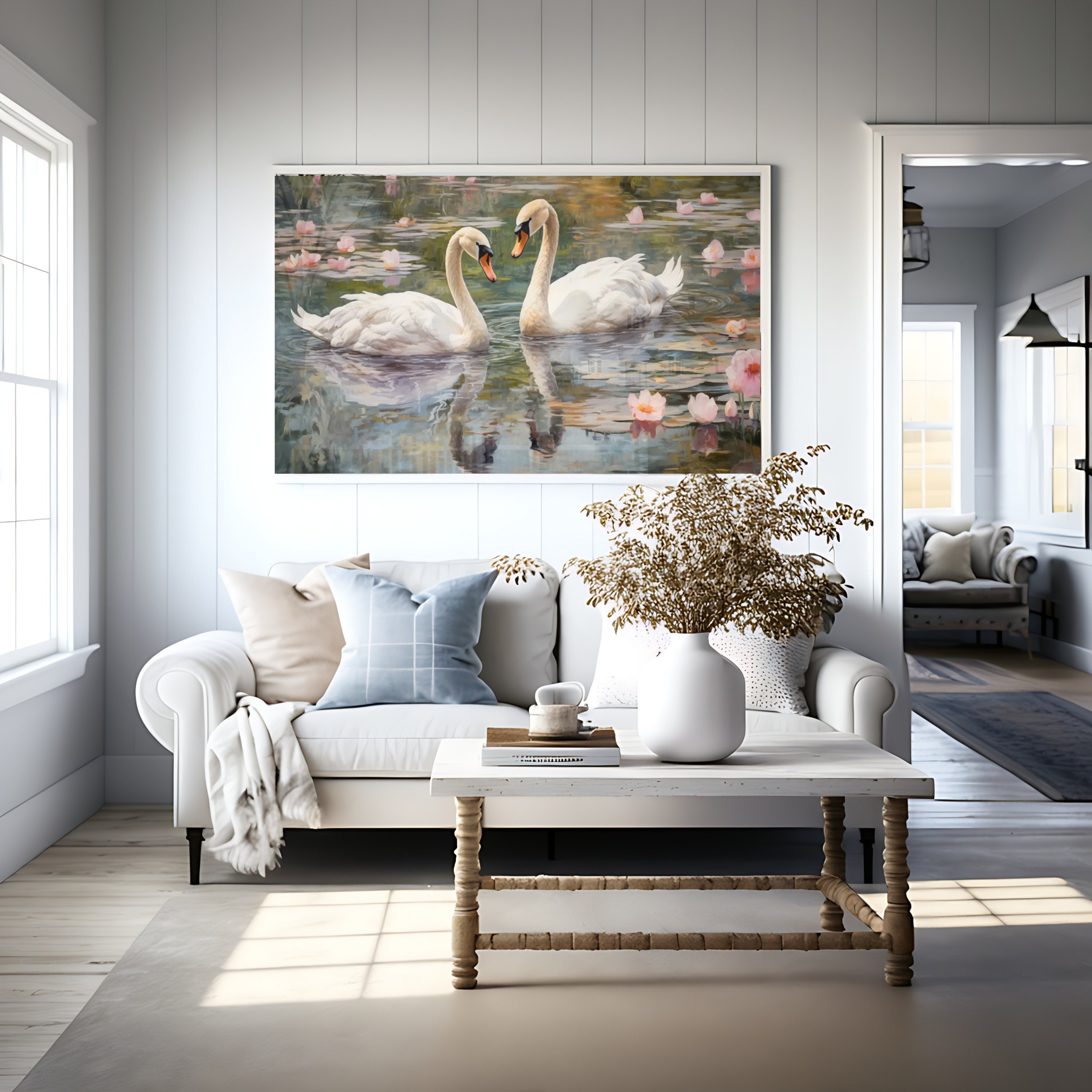 Swan Printable Wall Art, Vintage Swan Print, Nursery Decor, Swan Wall ...