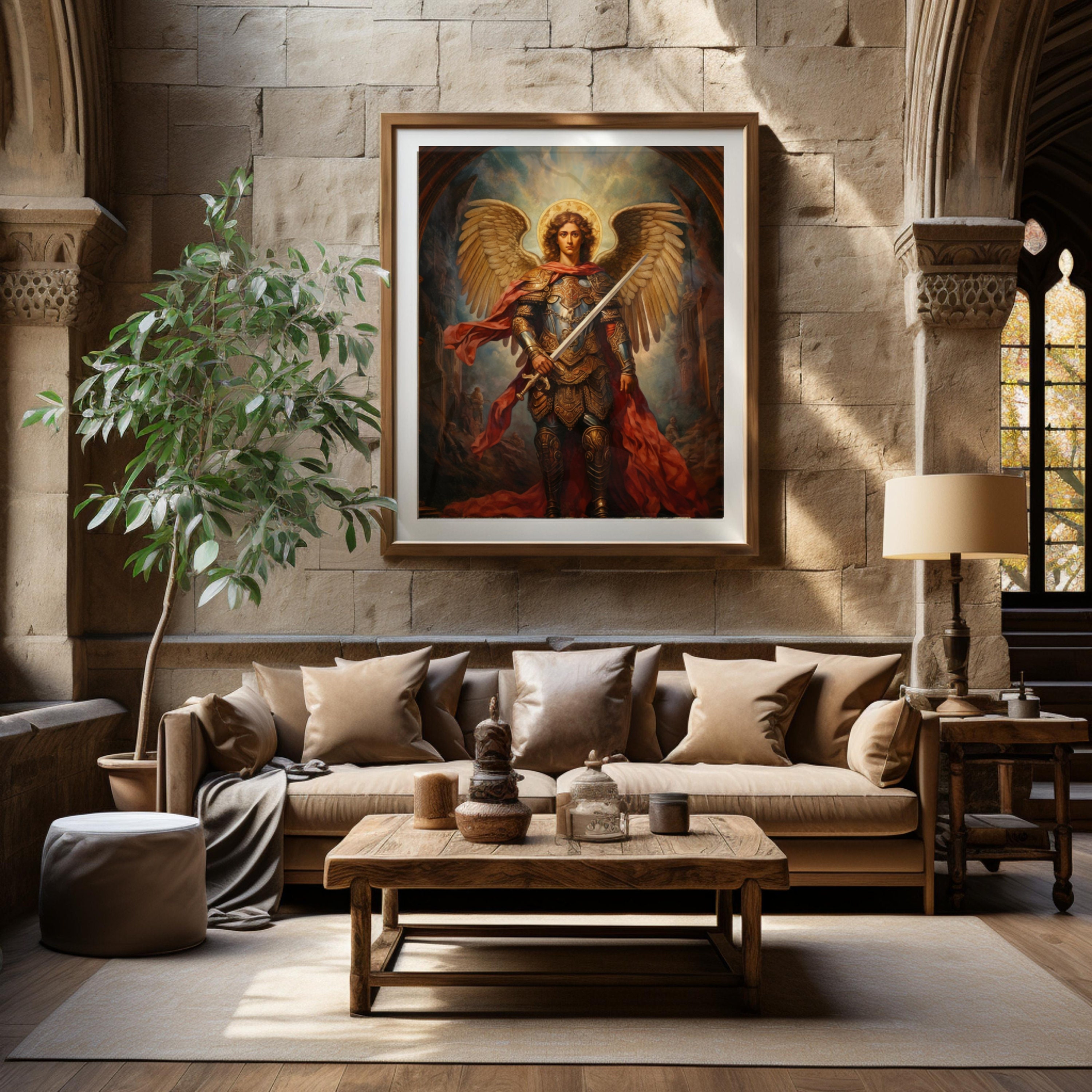 Antique Archangel Painting, Catholic Art Print, Traditional Catholic ...
