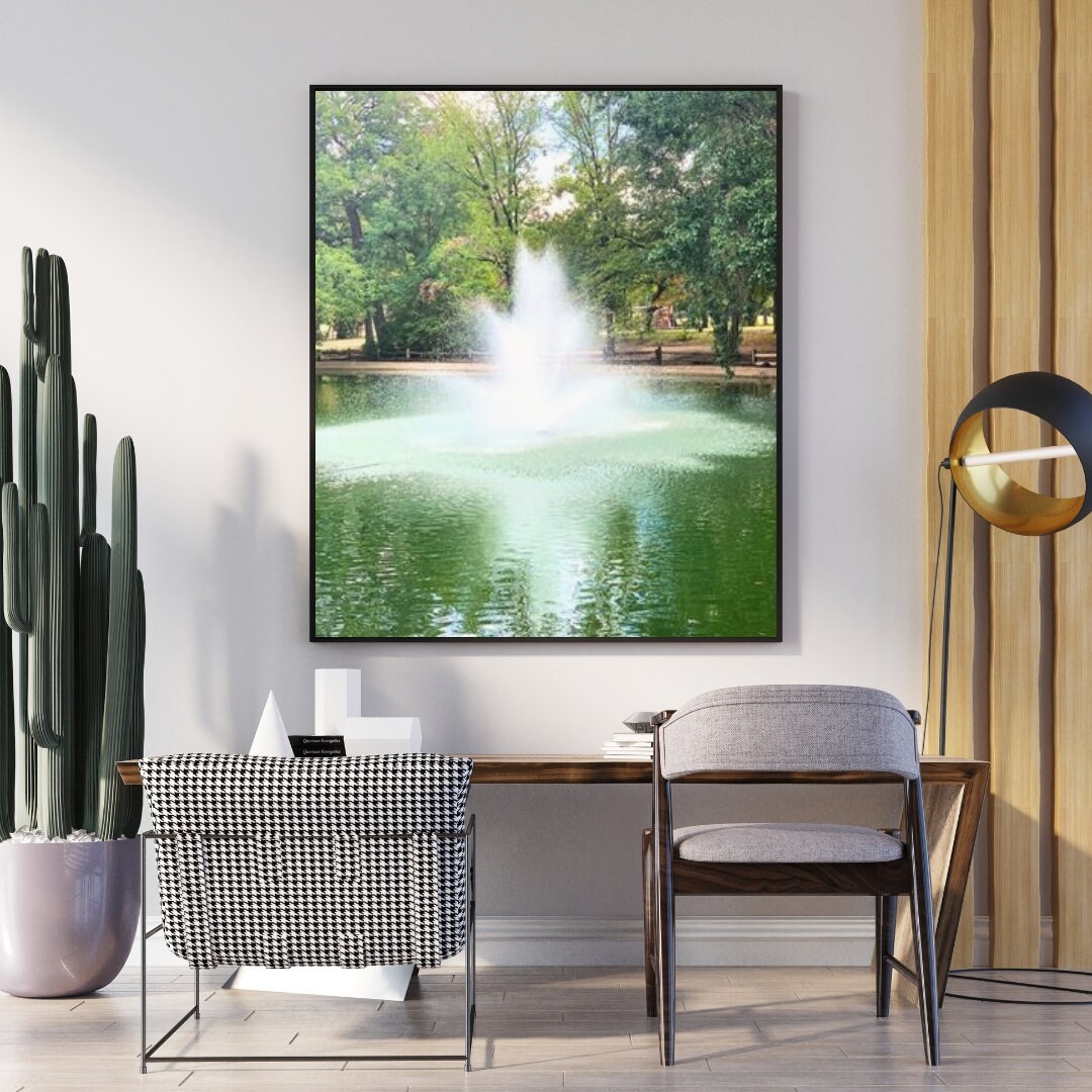 Fountain Wall Print Nature Wall Art Flower Art Print River - Etsy