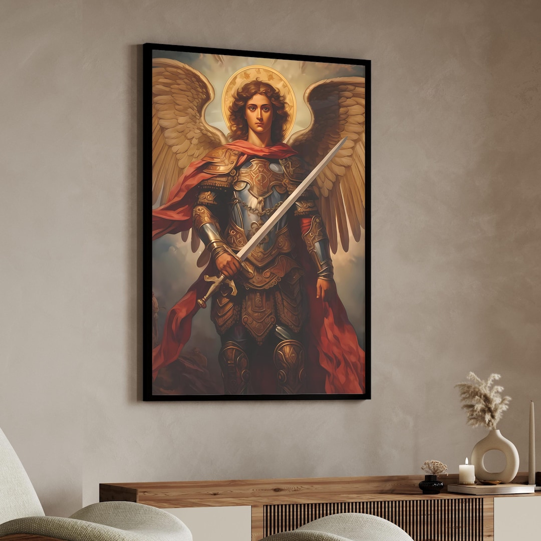 Antique Archangel Painting, Catholic Art Print, Traditional Catholic ...